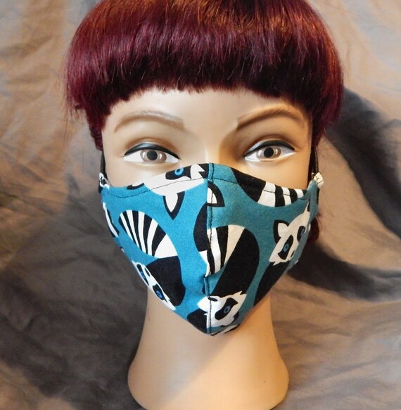 Raccoon Face Mask Trash Panda Bandit Cotton Mask Non Woven | Etsy