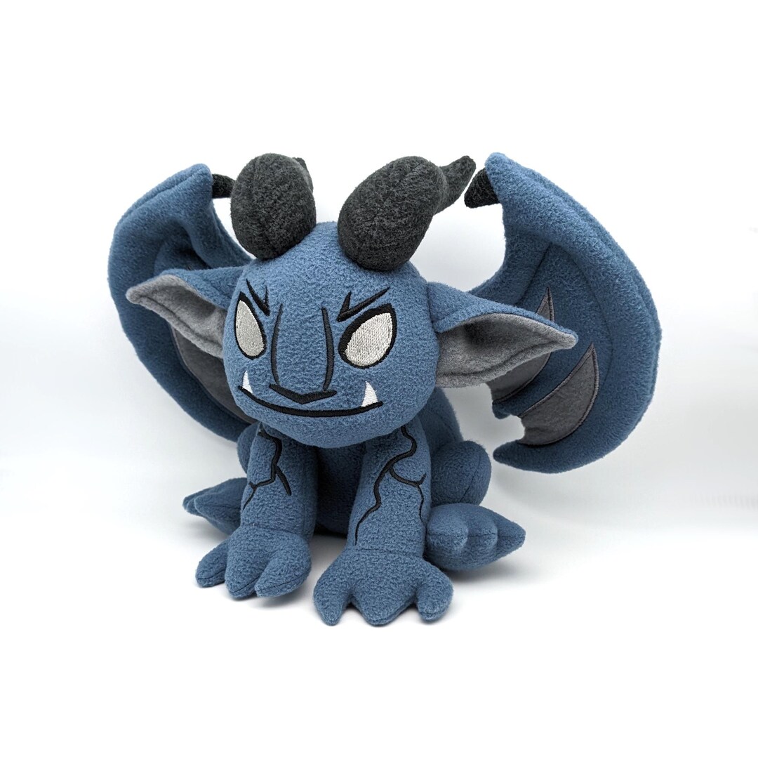 Gargoyle Plushie Slate Blue Demon Imp Stuffie Soft Anti Pill Fleece ...