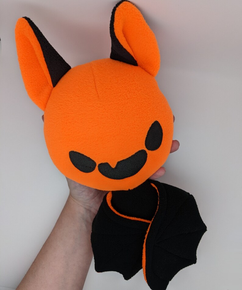 Jack O'lantern Bat Plushie: Halloween Fleece Stuffie - Etsy