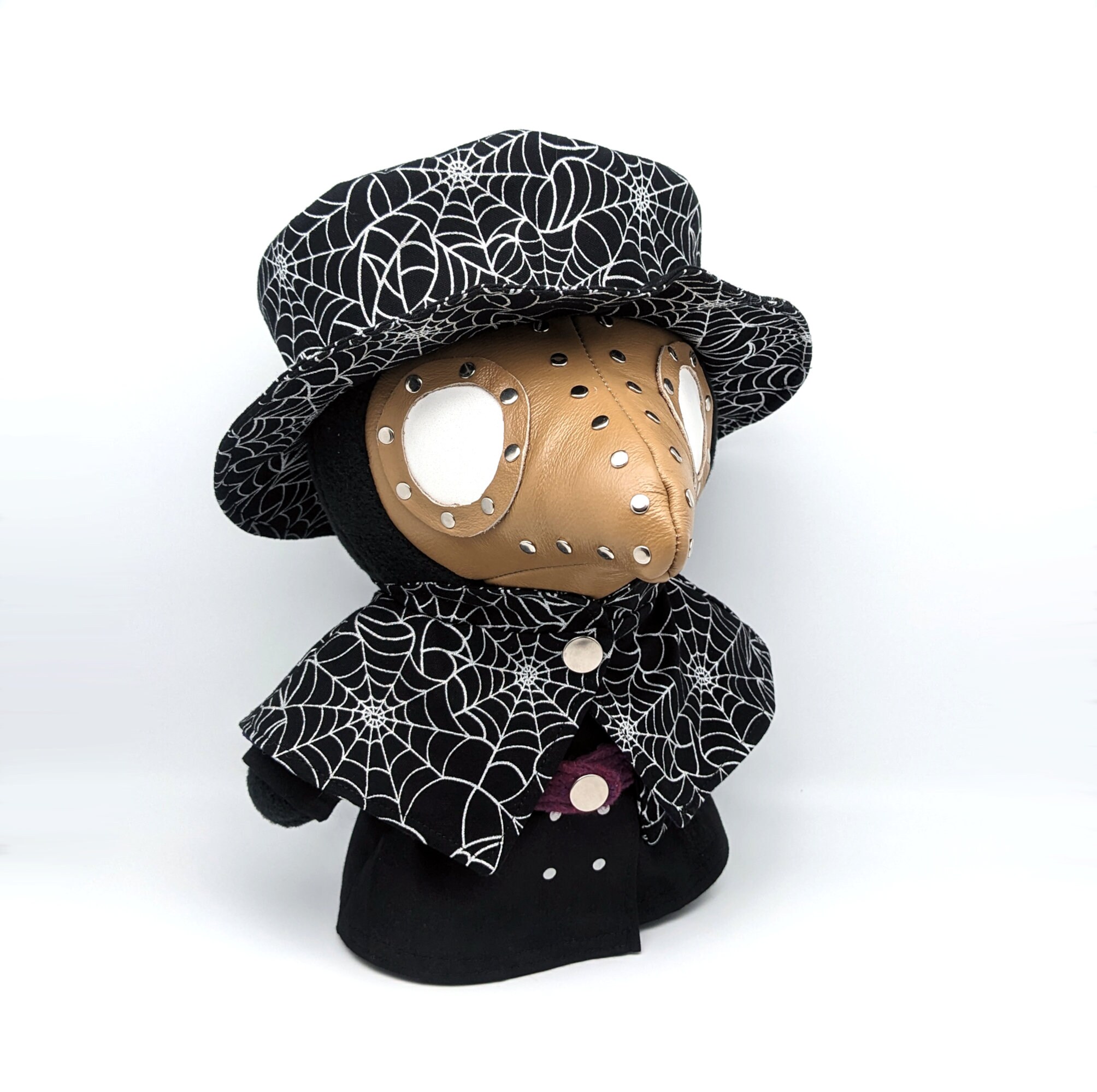 Plague Doctor Plushie Real Leather Mask Metal Rivets Horror - Etsy