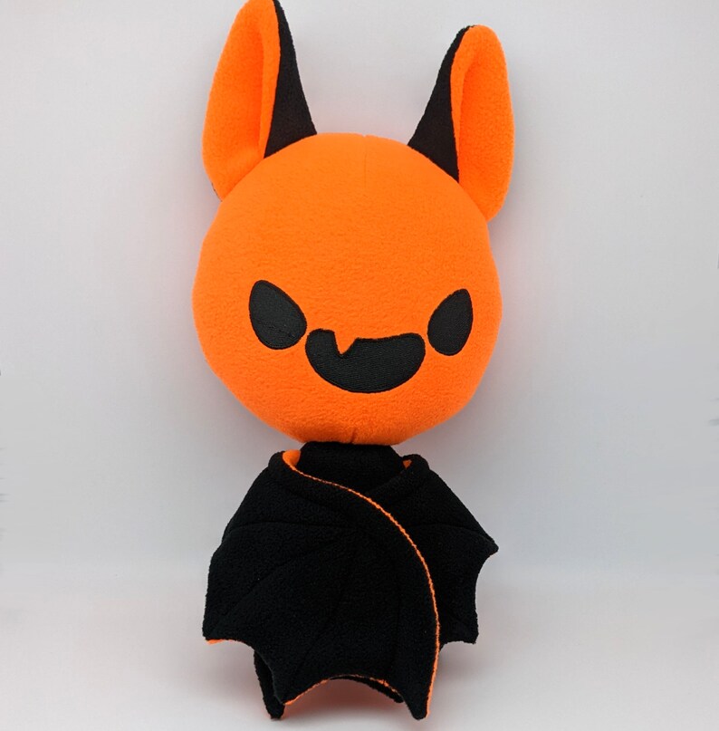 Jack O'lantern Bat Plushie: Halloween Fleece Stuffie - Etsy