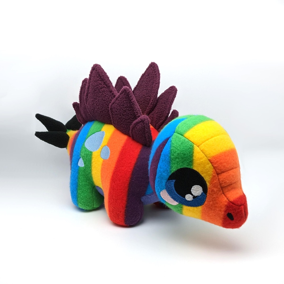 Stegosaurus Plushie Rainbow Dinosaur Stuffie Stego Plush - Etsy