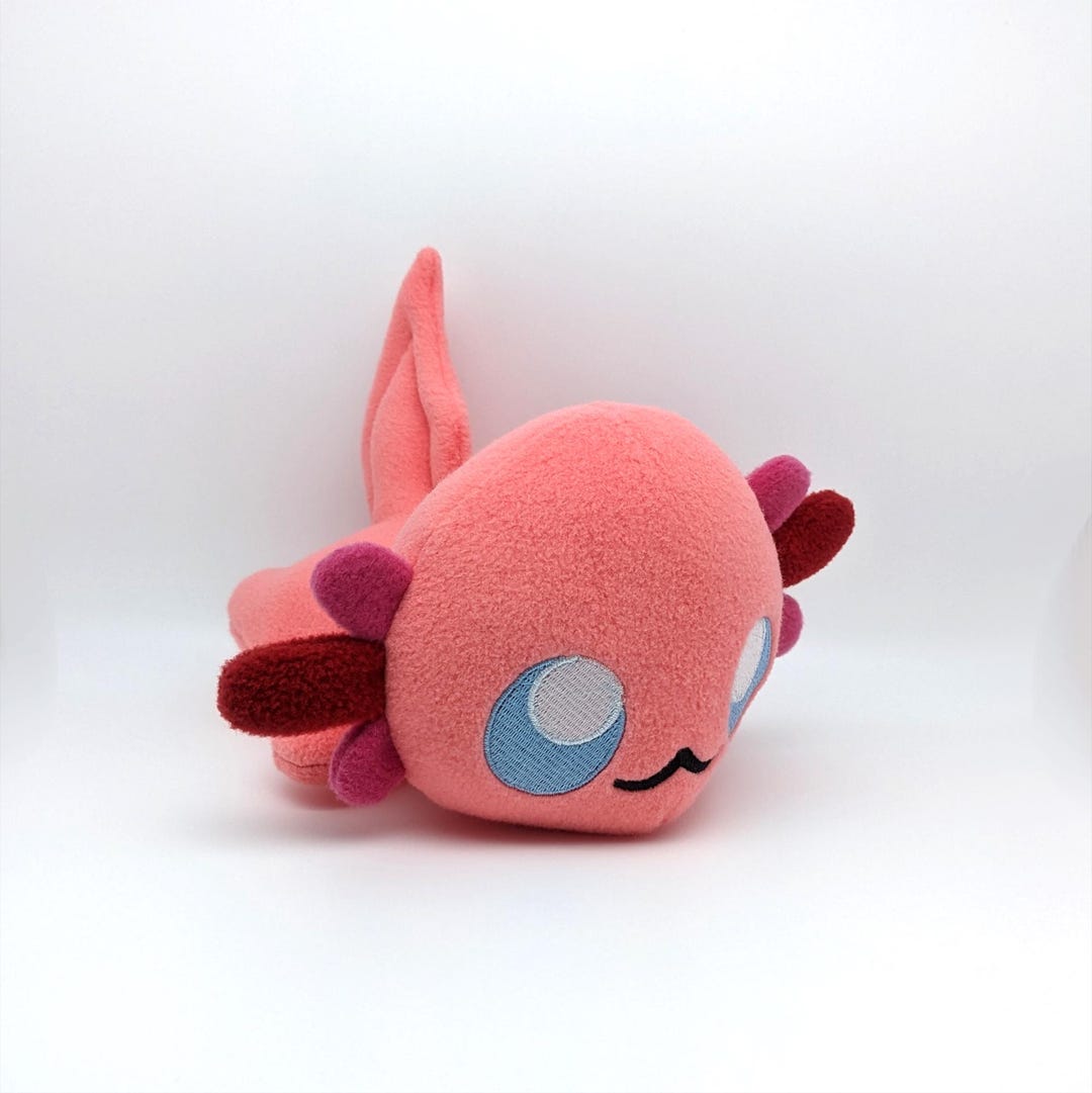 Axolotl Plushie Pink Salamander Stuffie Amphibian Fleece Stuffed Animal ...
