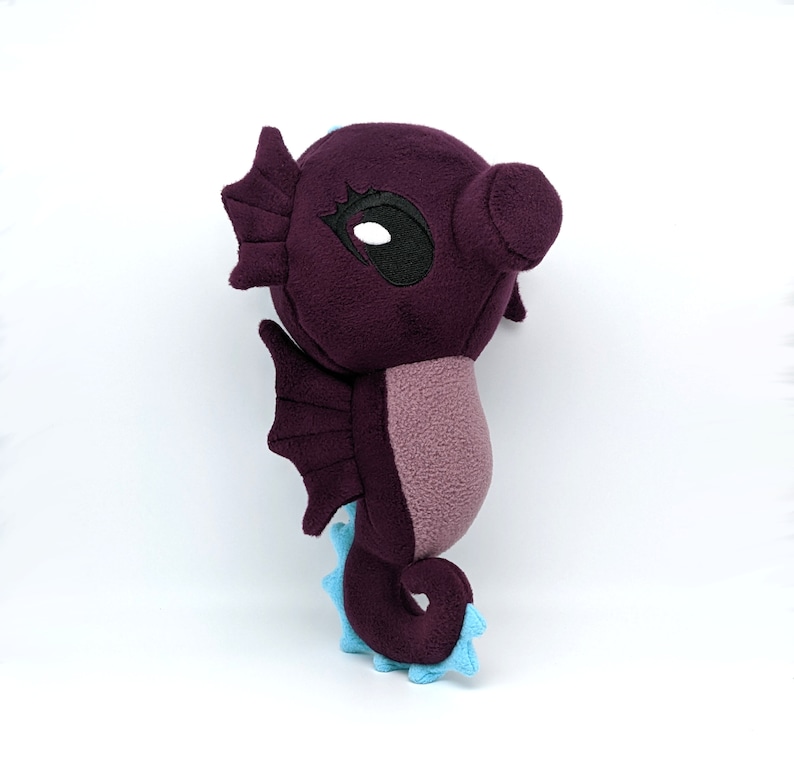 Sea Horse Plushie Dark Purple Sea Life Stuffie Luxe Fleece - Etsy