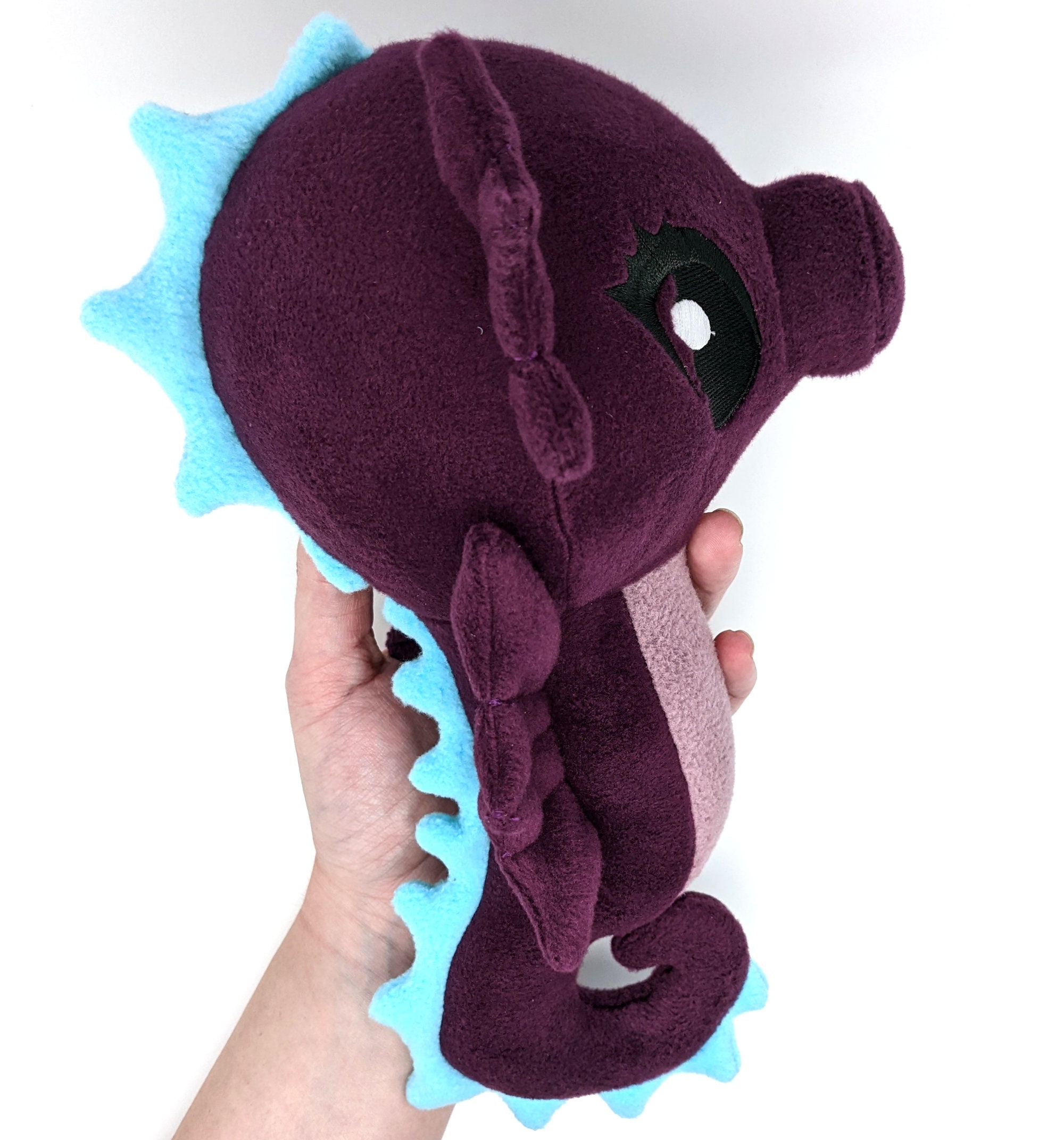 Sea Horse Plushie Dark Purple Sea Life Stuffie Luxe Fleece - Etsy
