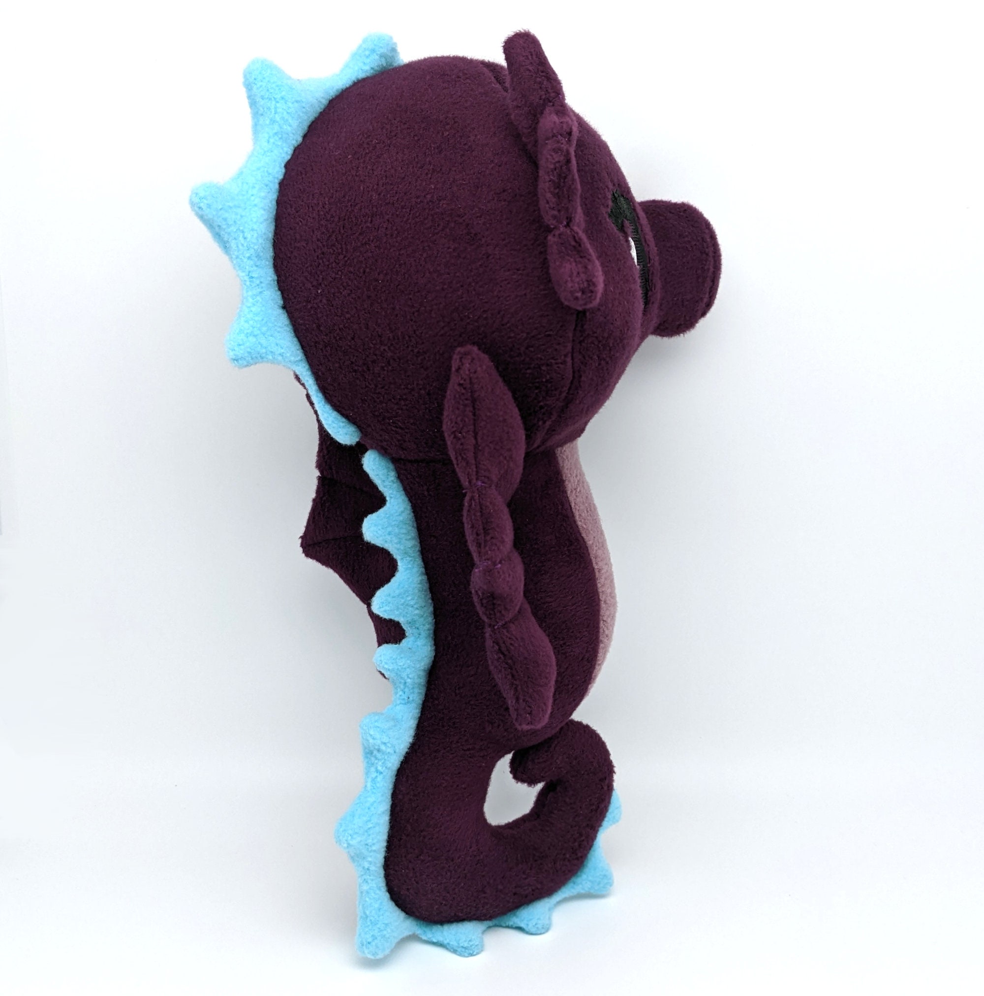 Sea Horse Plushie Dark Purple Sea Life Stuffie Luxe Fleece Ocean Fish ...