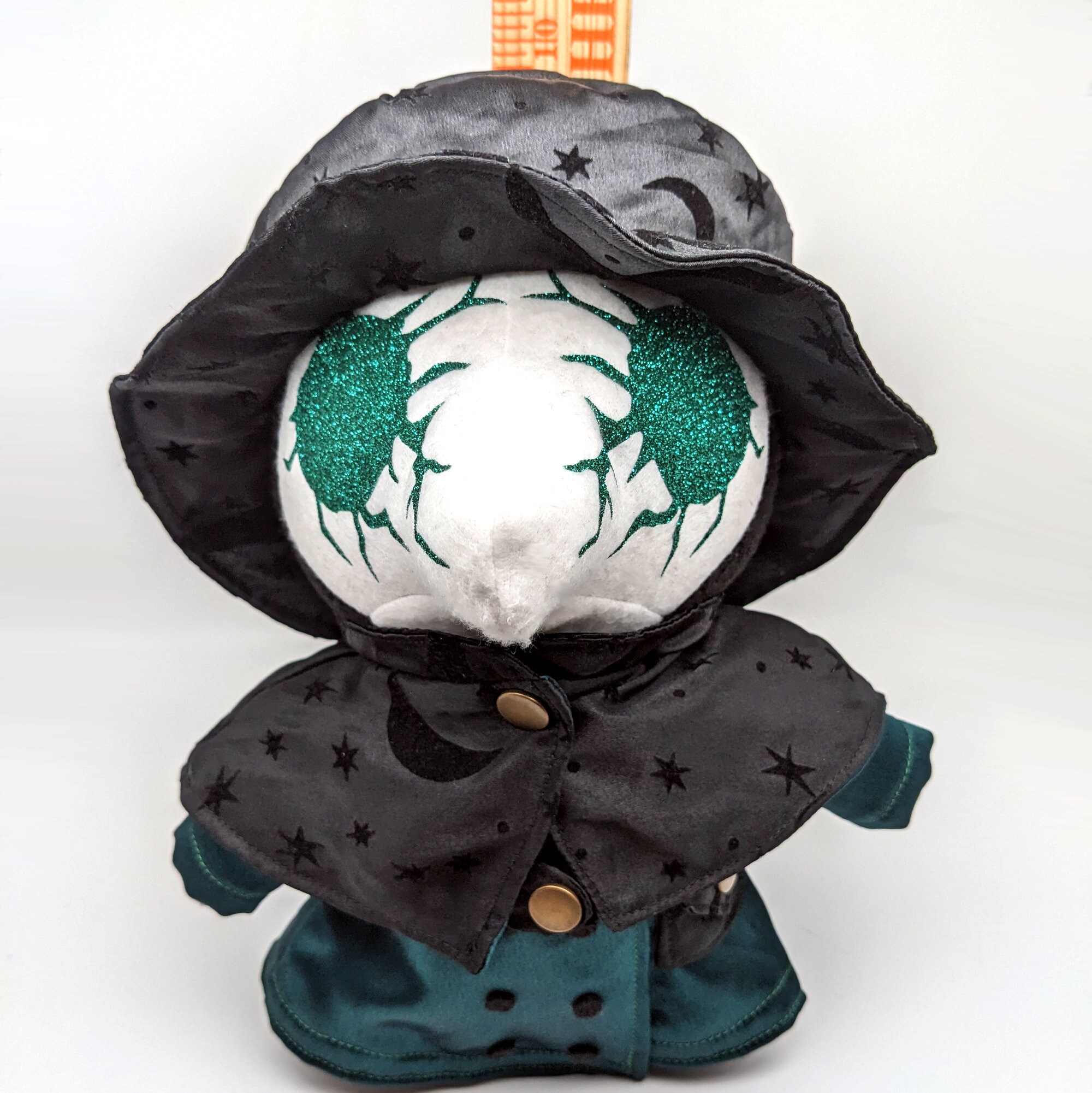 Plague Doctor Plushie Green Cracked Glitter Vinyl Eyes Black Stars ...