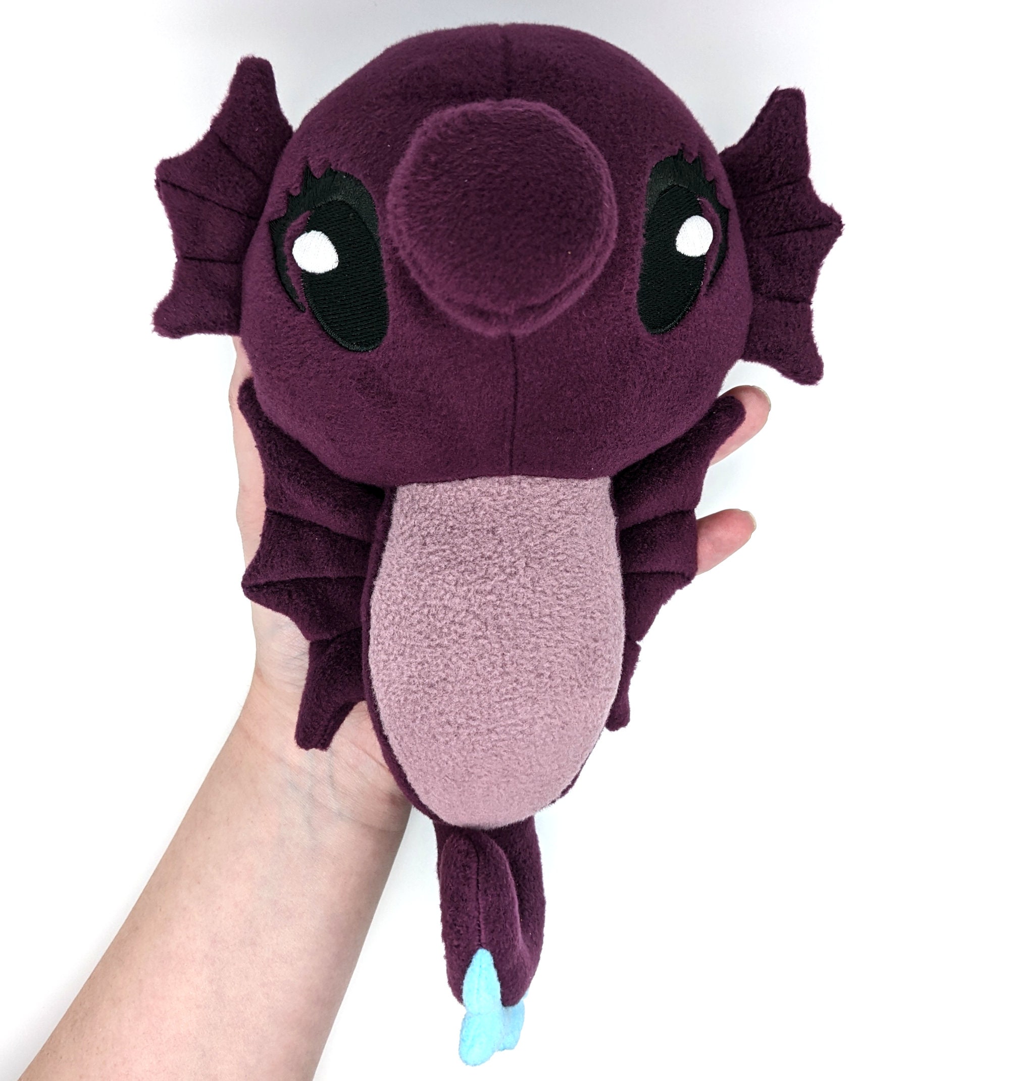 Sea Horse Plushie Dark Purple Sea Life Stuffie Luxe Fleece - Etsy