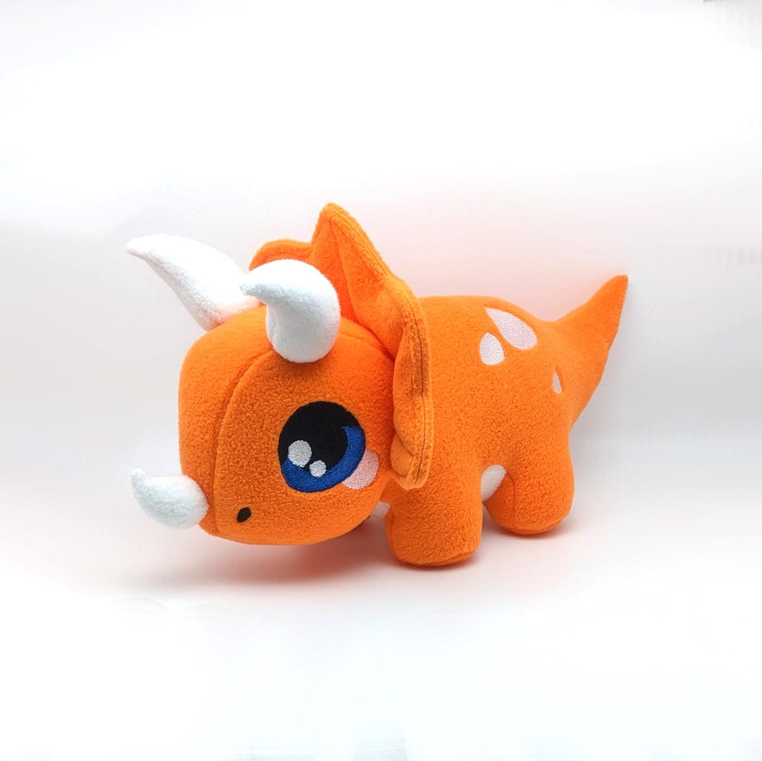 Triceratops Plushie Orange Dinosaur Trike Stuffie Dino Stuffed Animal ...