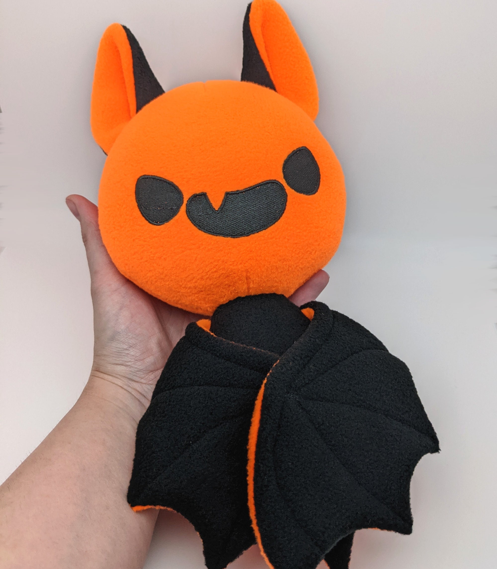 Jack O'lantern Bat Plushie: Halloween Fleece Stuffie - Etsy