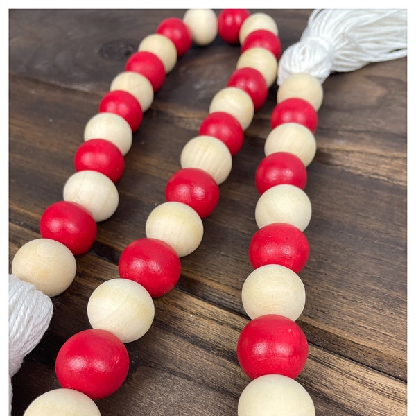 Painted Wood Beads - Etsy