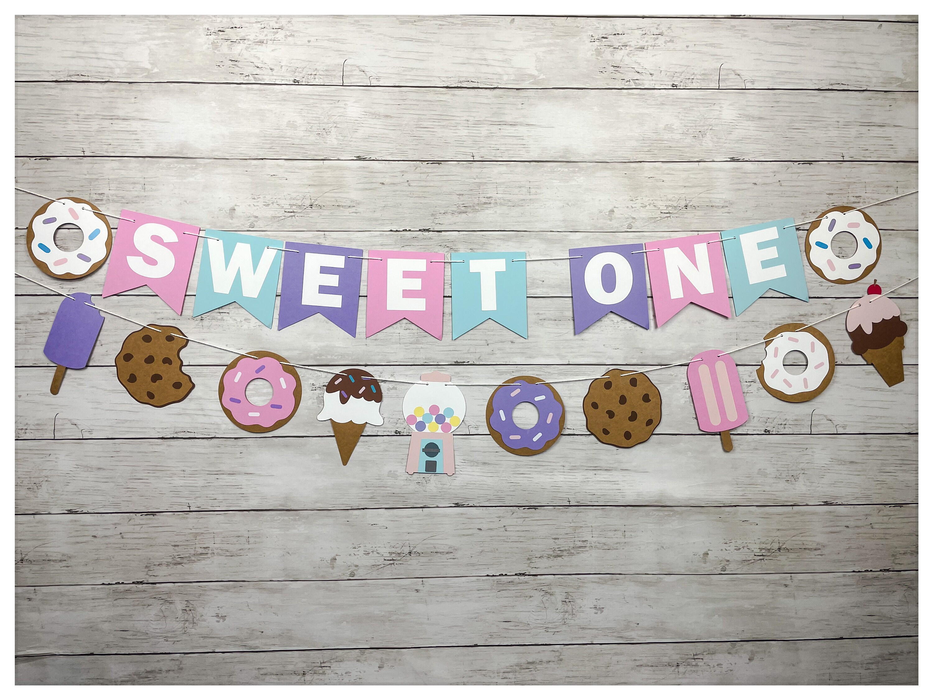Sweet One Birthday Banner First Birthday Party Sweets - Etsy