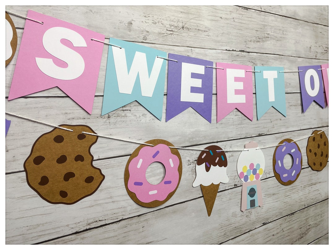 Sweet One Birthday Banner, First Birthday Party, Sweets Garland ...