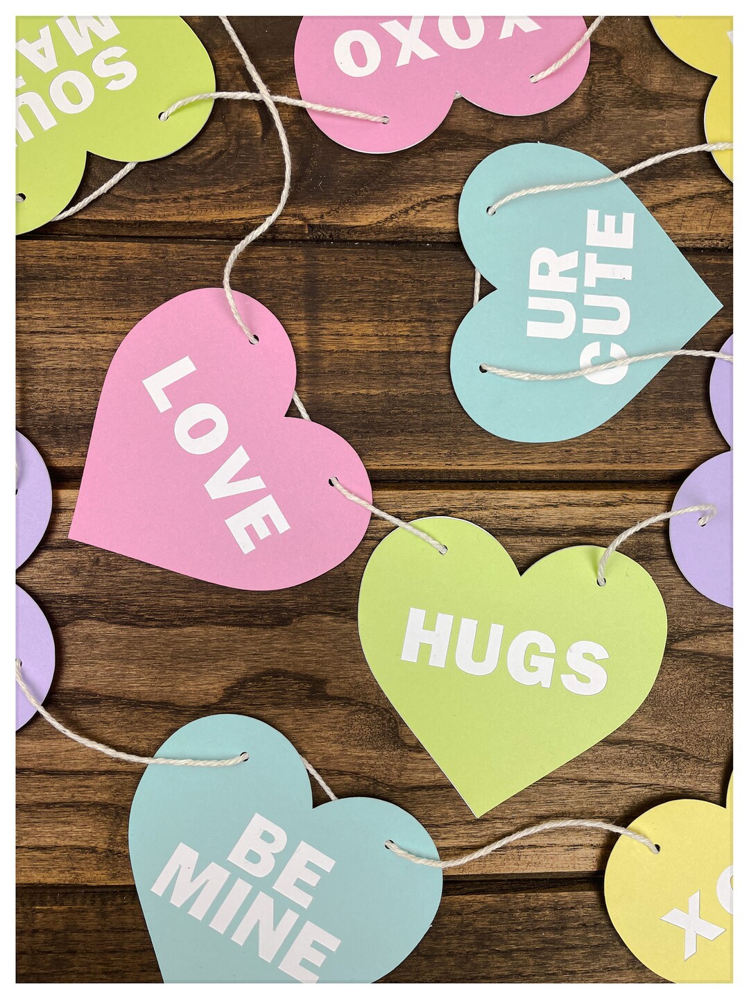 Candy Heart Banner, Candy Heart Garland, Valentine's Day Candy Hearts ...