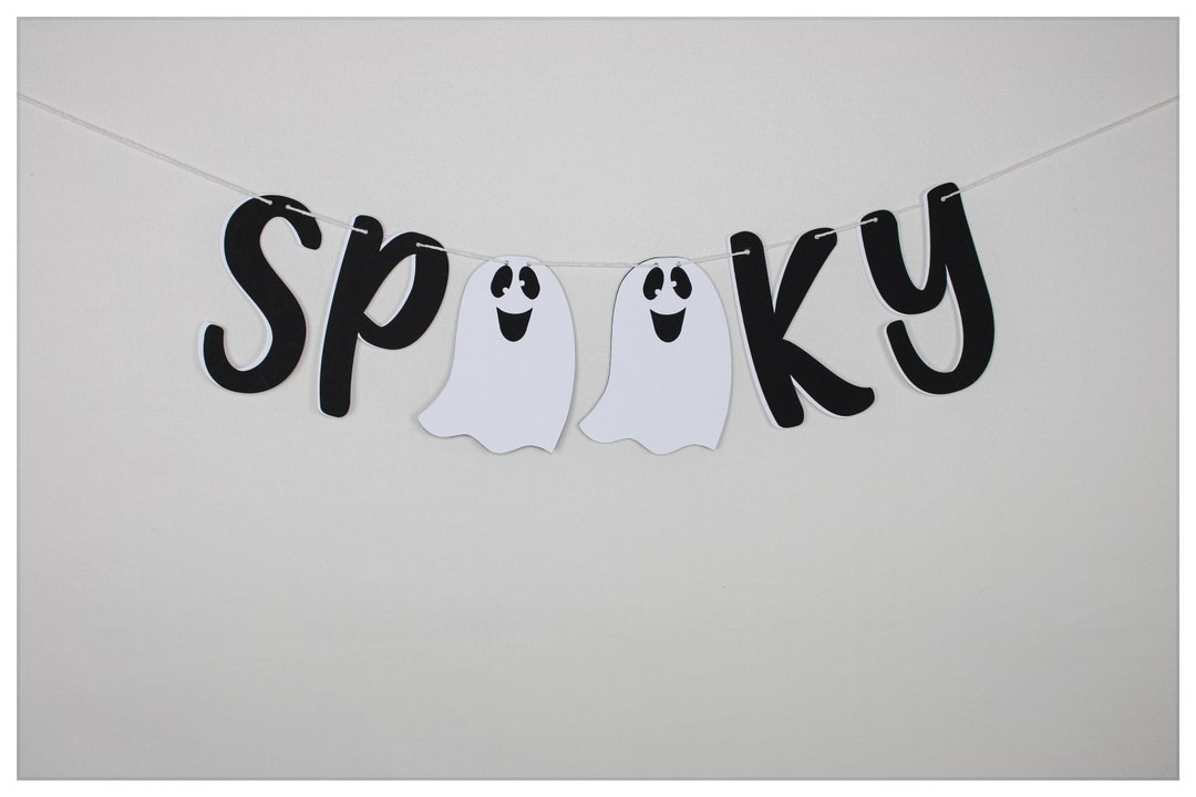 Spooky Ghost Halloween Banner Garland Decor - Etsy