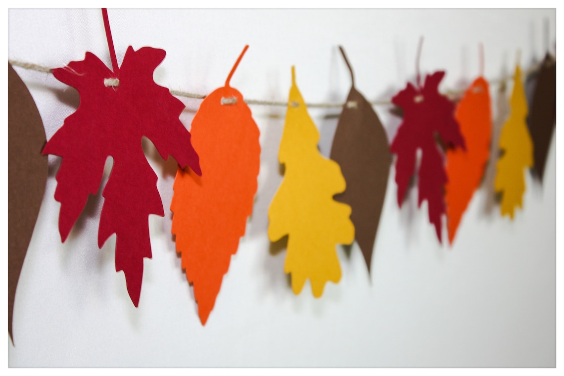 Leaf Garland Fall Decor Leaf Decor Fall Leaves Paper - Etsy