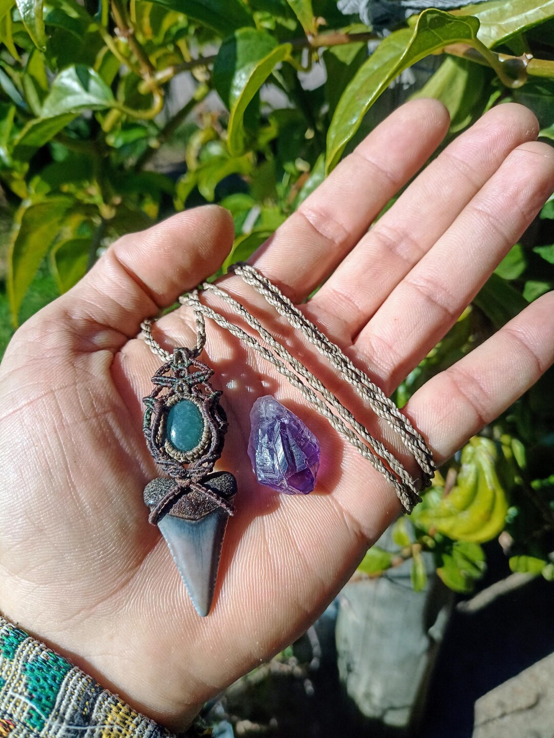 Blue Jade and Fossil Shark Tooth From Uruguay - Etsy