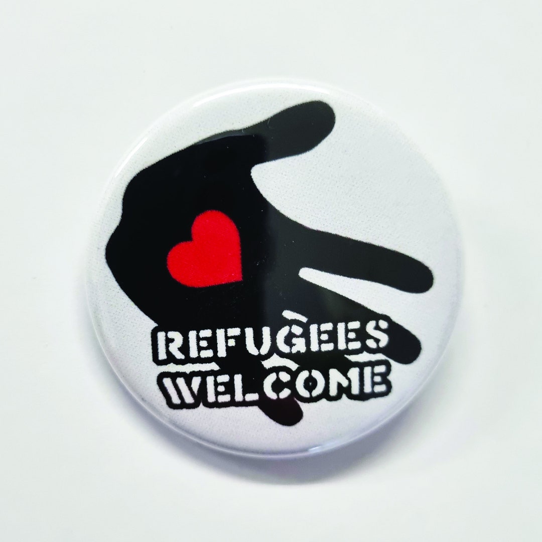 Refugees Welcome Badge - Etsy