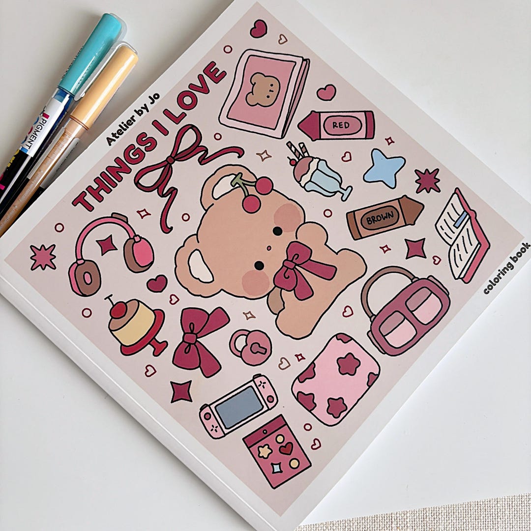Things I Love Coloring Book - Etsy UK