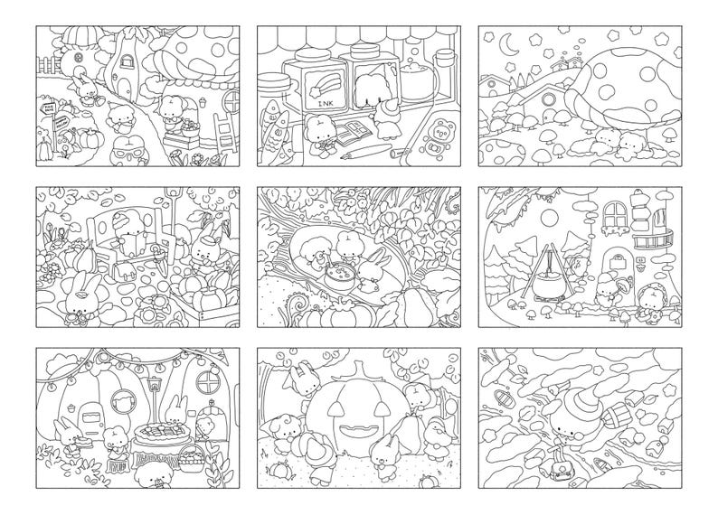 Atelier by Jo Autumn 2025 Coloring Book PDF | Fall Kawaii Printable Art ...