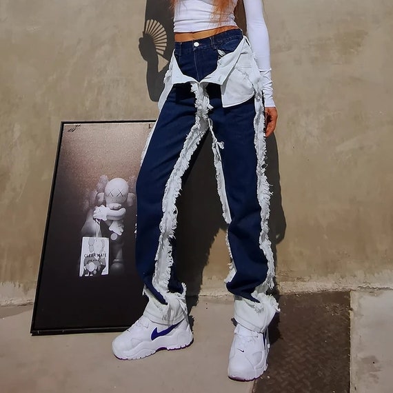 Bund Kampagne Sahne baggy jeans patchwork verschwenderisch geistige ...