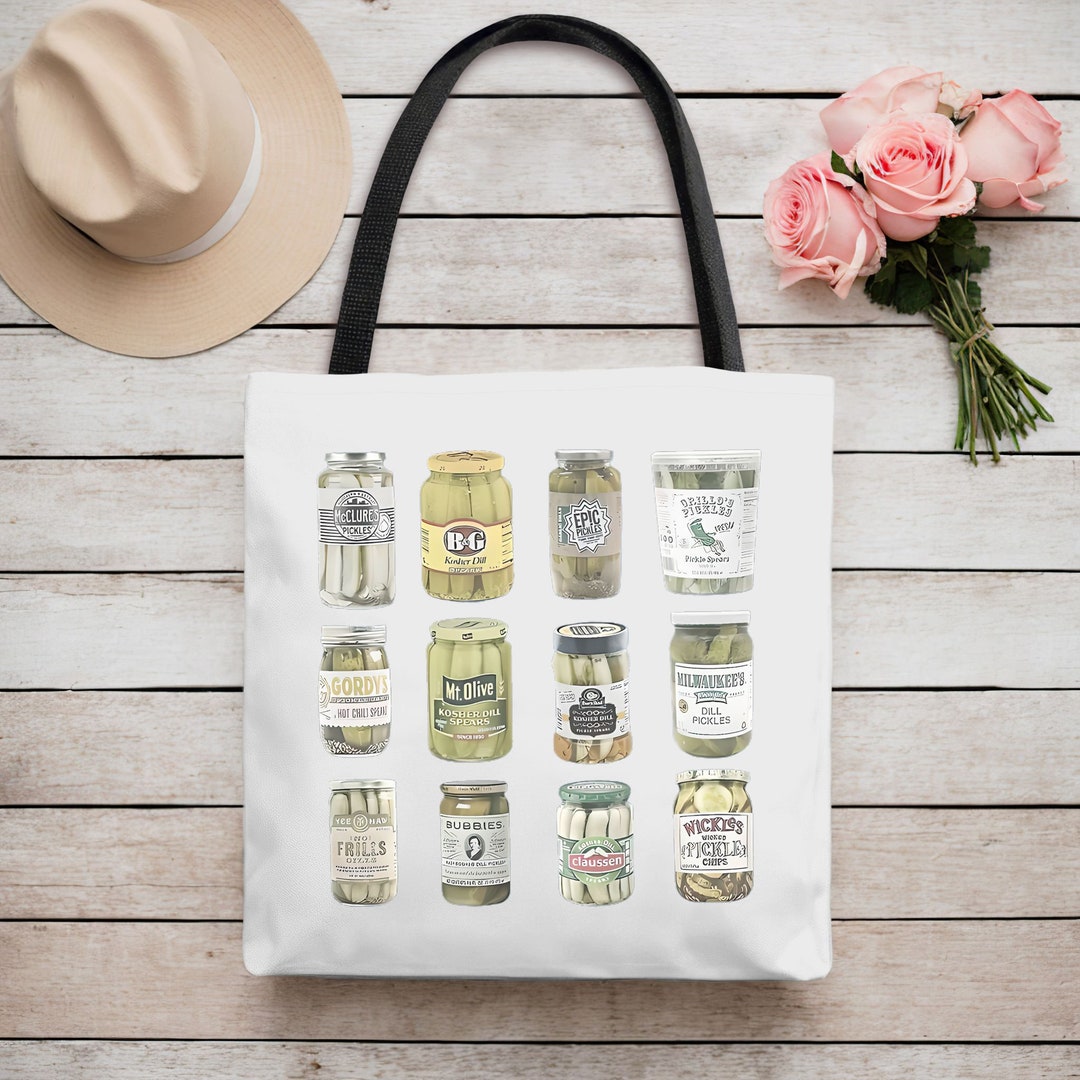 Pickle Jar Tote, Vintage Pickle Tote Bag, Tote Bag Gift for Pickle ...