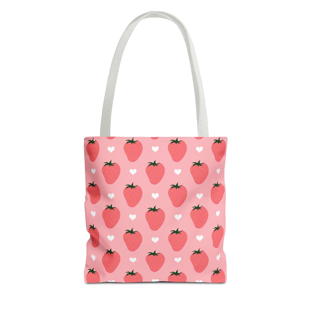 Strawberry Tote Bag Strawberry Lover Gift Spring Tote Shopper Summer ...