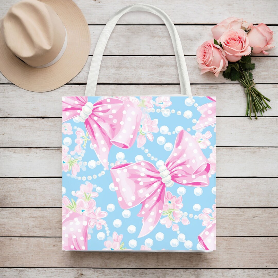 Coquette Tote, Pink Ribbons Tote, Pink Ribbons Coquette Tote, Pink Bows ...