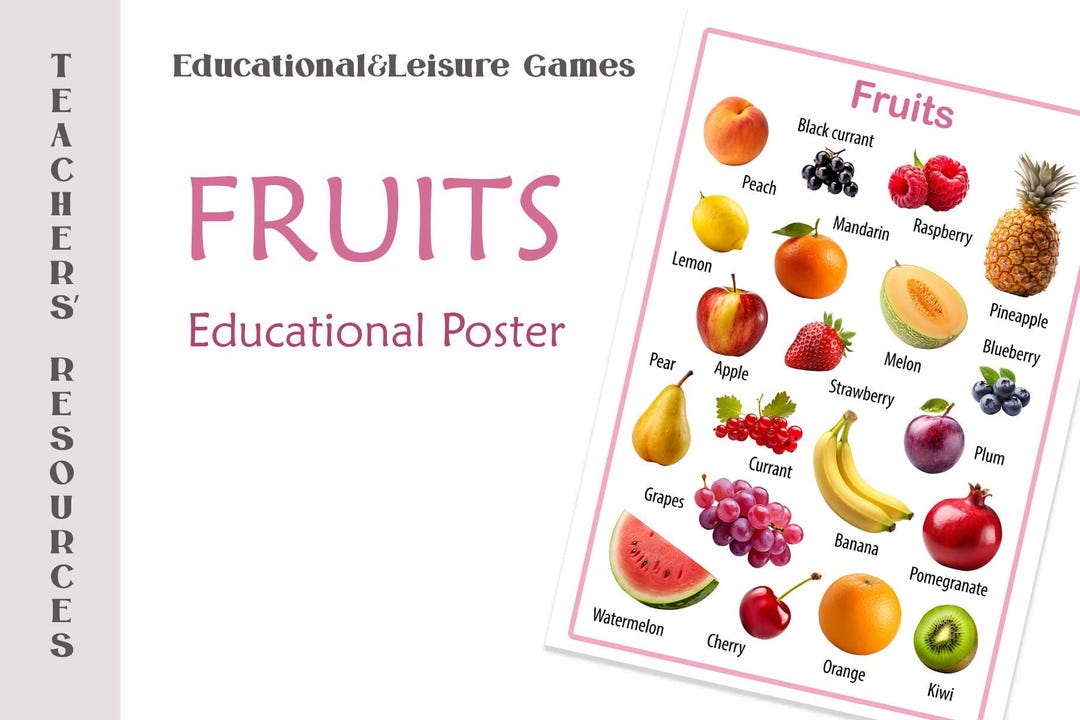Fruits Educational Poster, Teachers' Resources. Fruit Topical ...