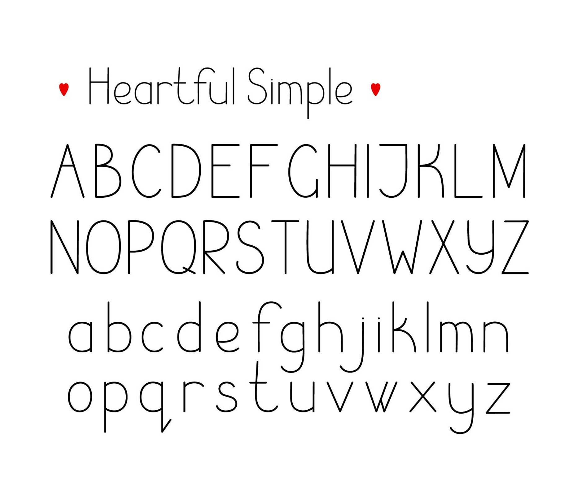 Heartful Font, Letters Decorated With Hearts, St Valentine, Love ...