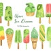 Kiwi Ice Cream Watercolor Sweet Dessert Clipart, PNG Files for Instant ...