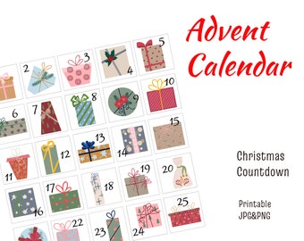 Digital Download Advent Calendar DIY Advent Calendar Scratch - Etsy