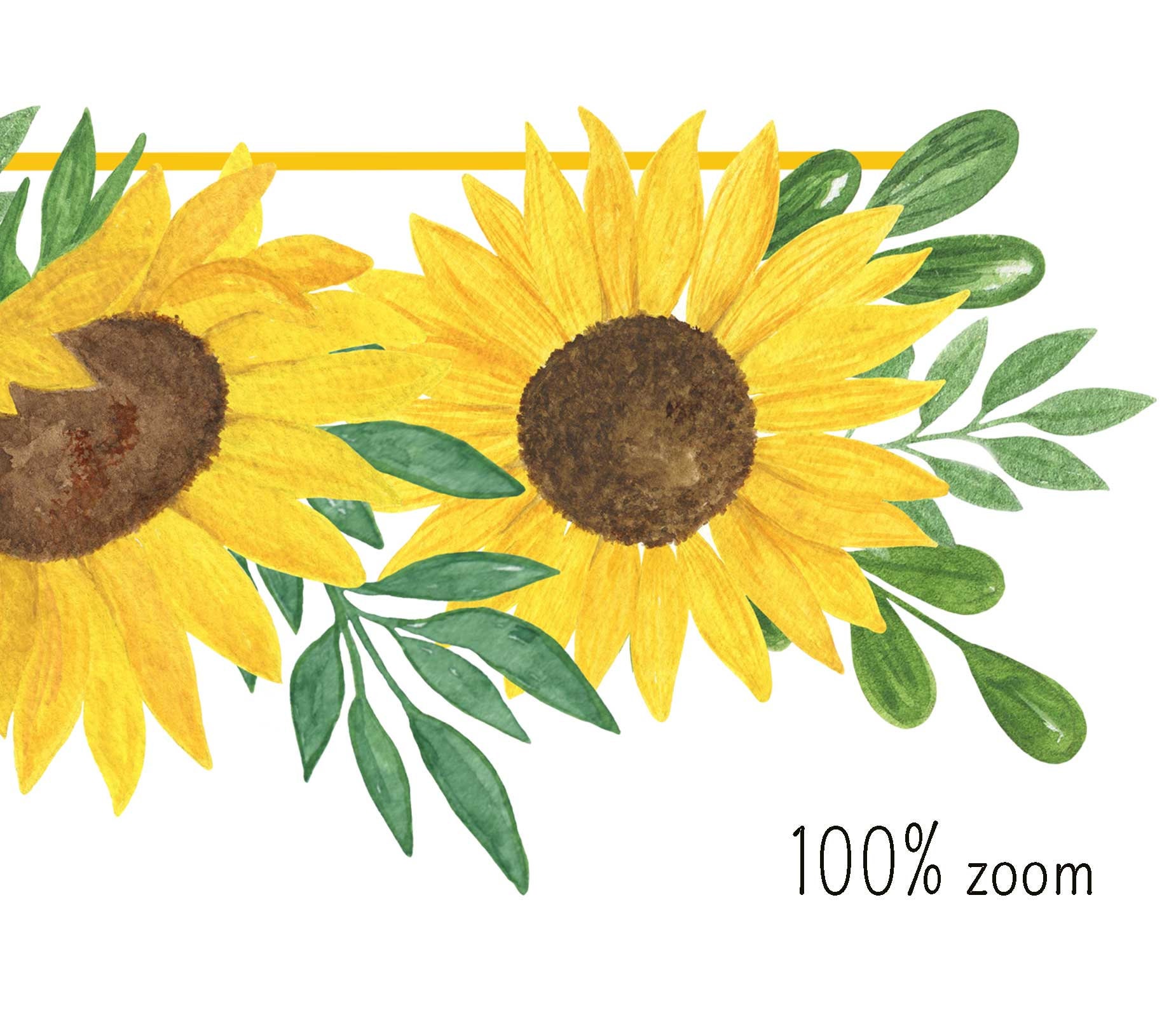 Sunflower Floral Frame, Watercolor Flower Clipart, Wedding Sunflower ...