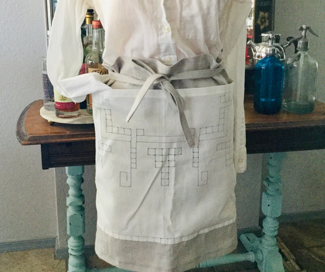 Cocktail Apron Half Apron Linen Apron Sommelier Apron - Etsy