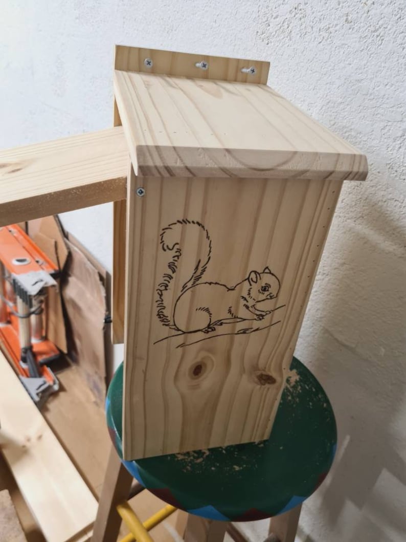 Handmade Squirrel House With Etched Squirrel Design - Etsy