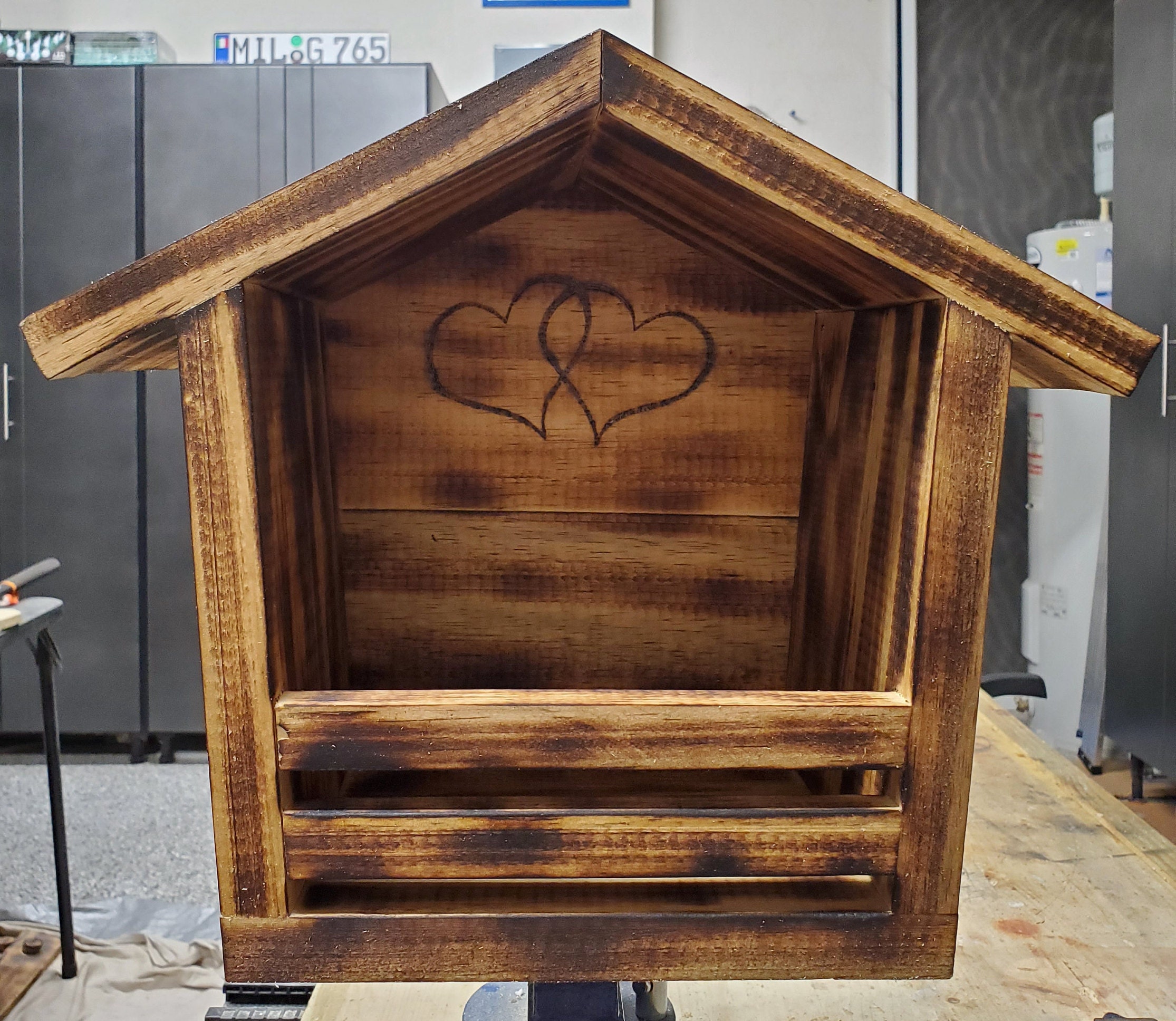 Thick Wooden Handmade Dove House W/torched Finish. Sealed and ...