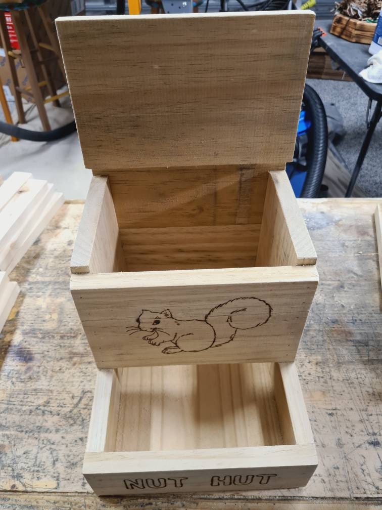 Beautiful Large Squirrel Munch Box Natural Finishsealed for | Etsy