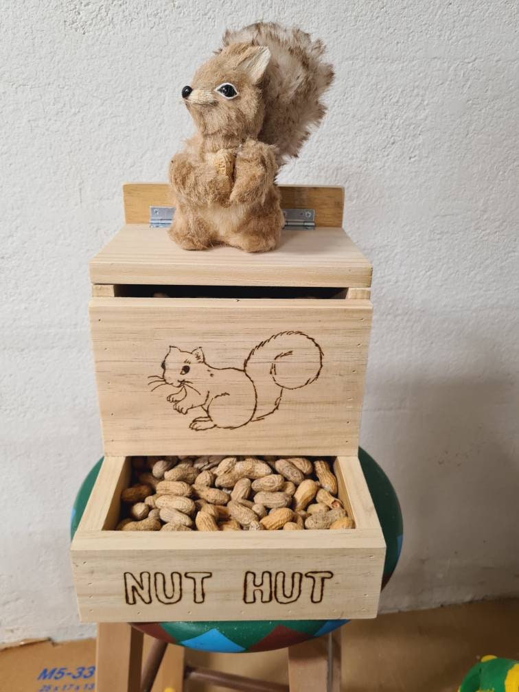 Beautiful Large Squirrel Munch Box Natural Finishsealed for | Etsy