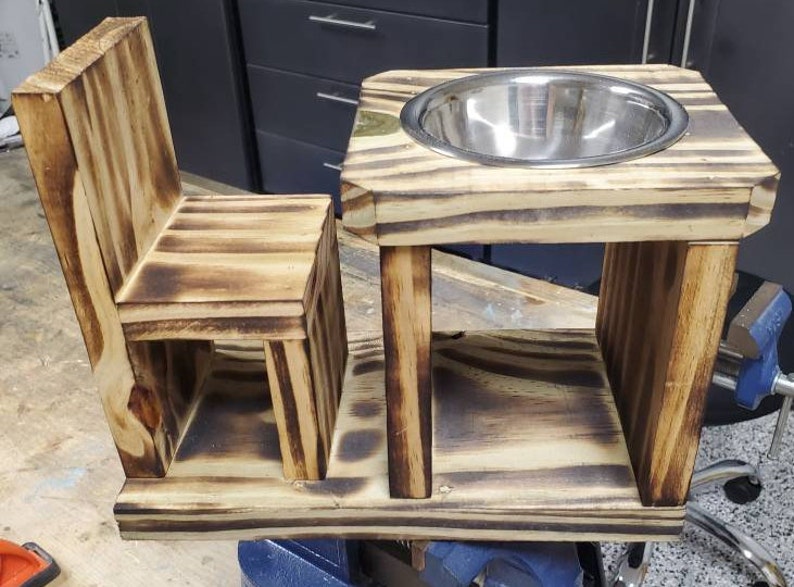 Handmade Squirrel Dining Table and Chair with Torched Finish. | Etsy