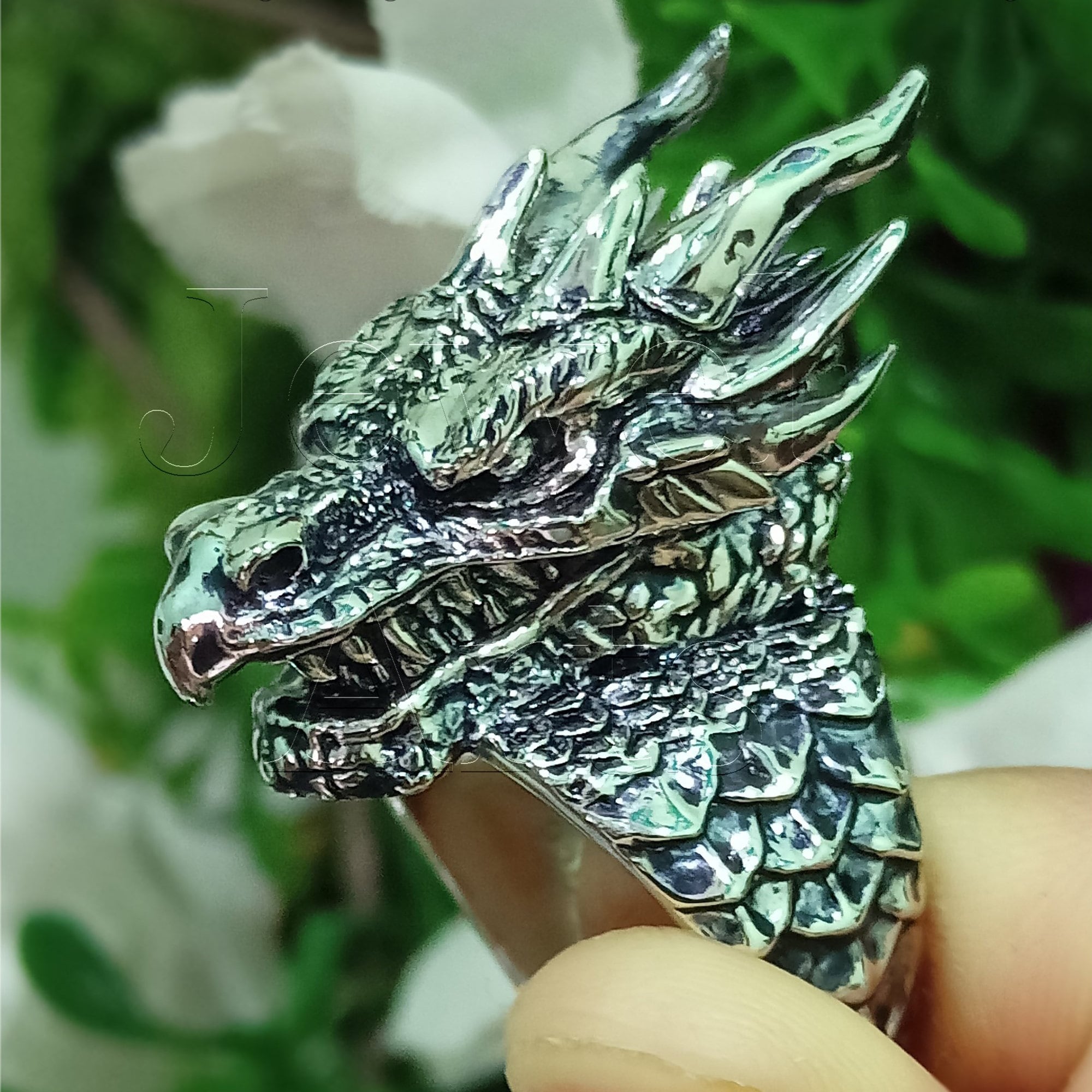 Mens Engagement Ring, Dragon Ring Sterling Silver Solid, Oxidized ...