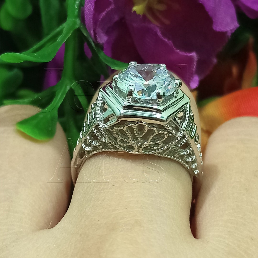 Antique Art Deco Edwardian Wedding Ring - Filigree Solitaire Engagement ...