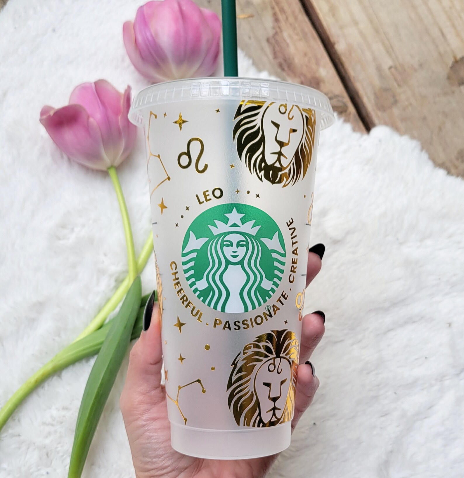 LEO Zodiac Sign Cold Cup Star Sign Cup Zodiac LEO Coffee Cup ...