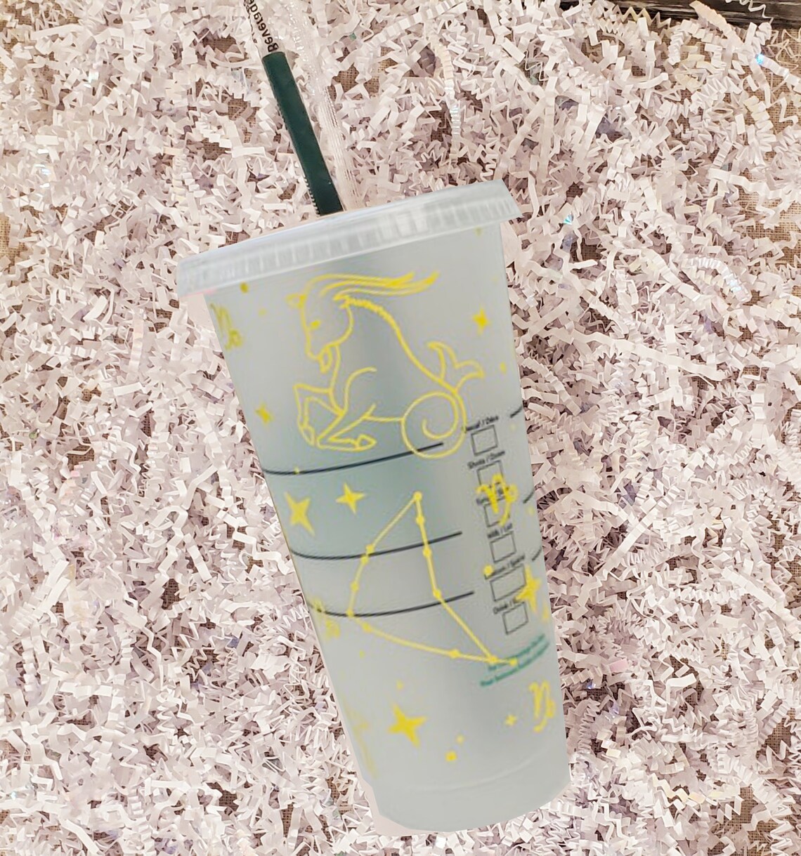 Capricorn Zodiac Sign Cold Cup Star Sign Starbucks Cup - Etsy