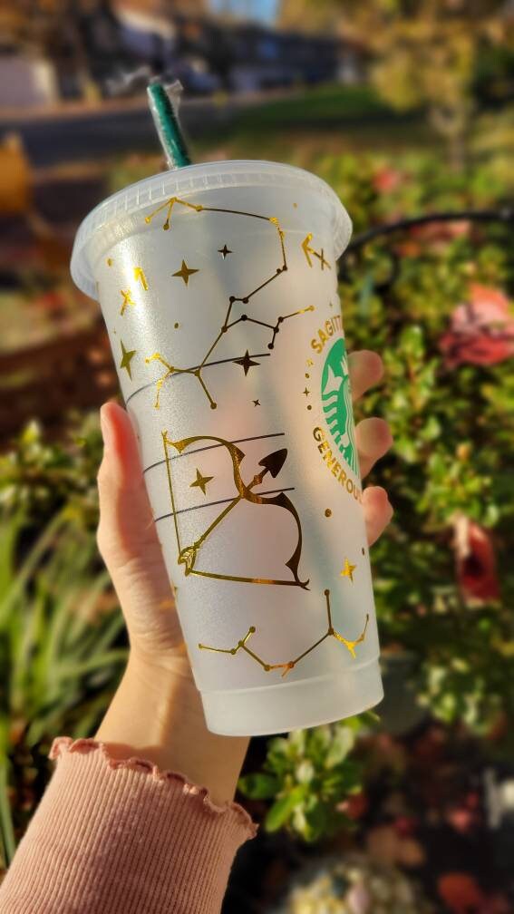 SAGITTARIUS Zodiac Sign Cold Cup Star Sign Starbucks Cup - Etsy