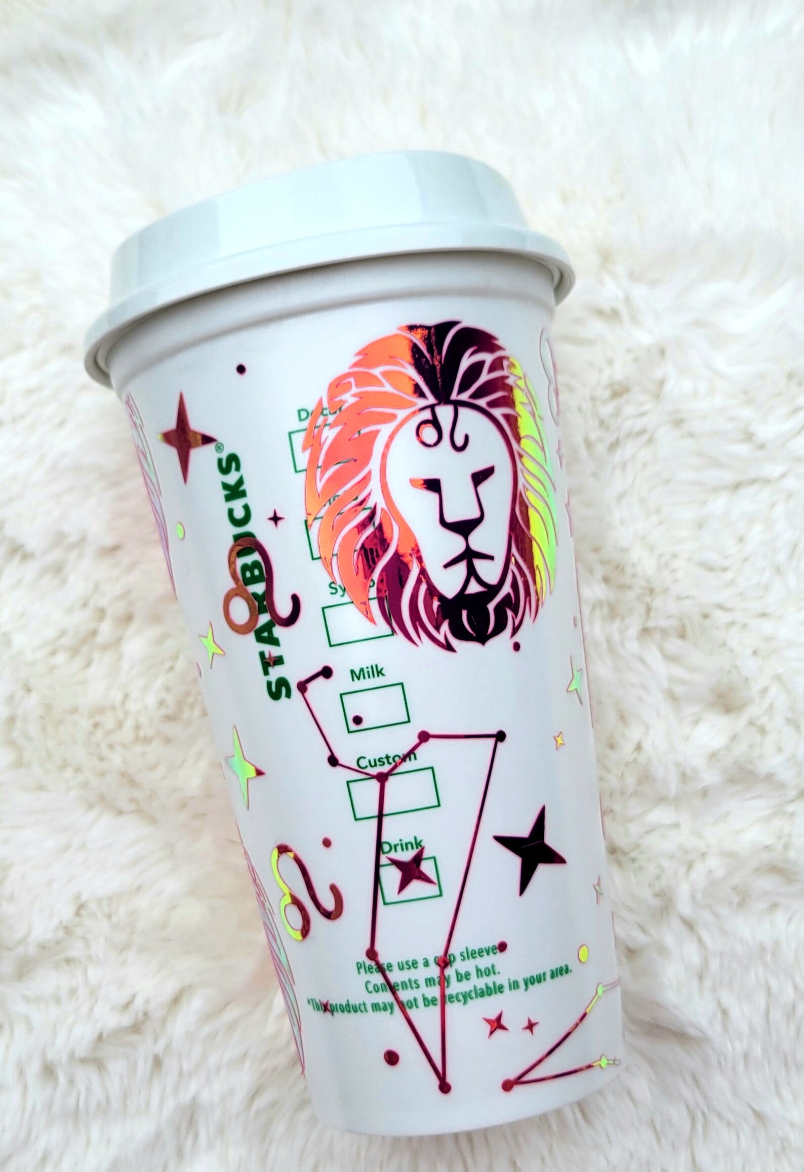 LEO Zodiac Sign Cold Cup Star Sign Cup Zodiac Venti Cold - Etsy