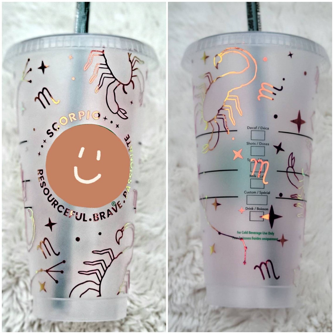 Scorpio Zodiac Sign Cold Cup Star Sign Cup Zodiac Venti - Etsy
