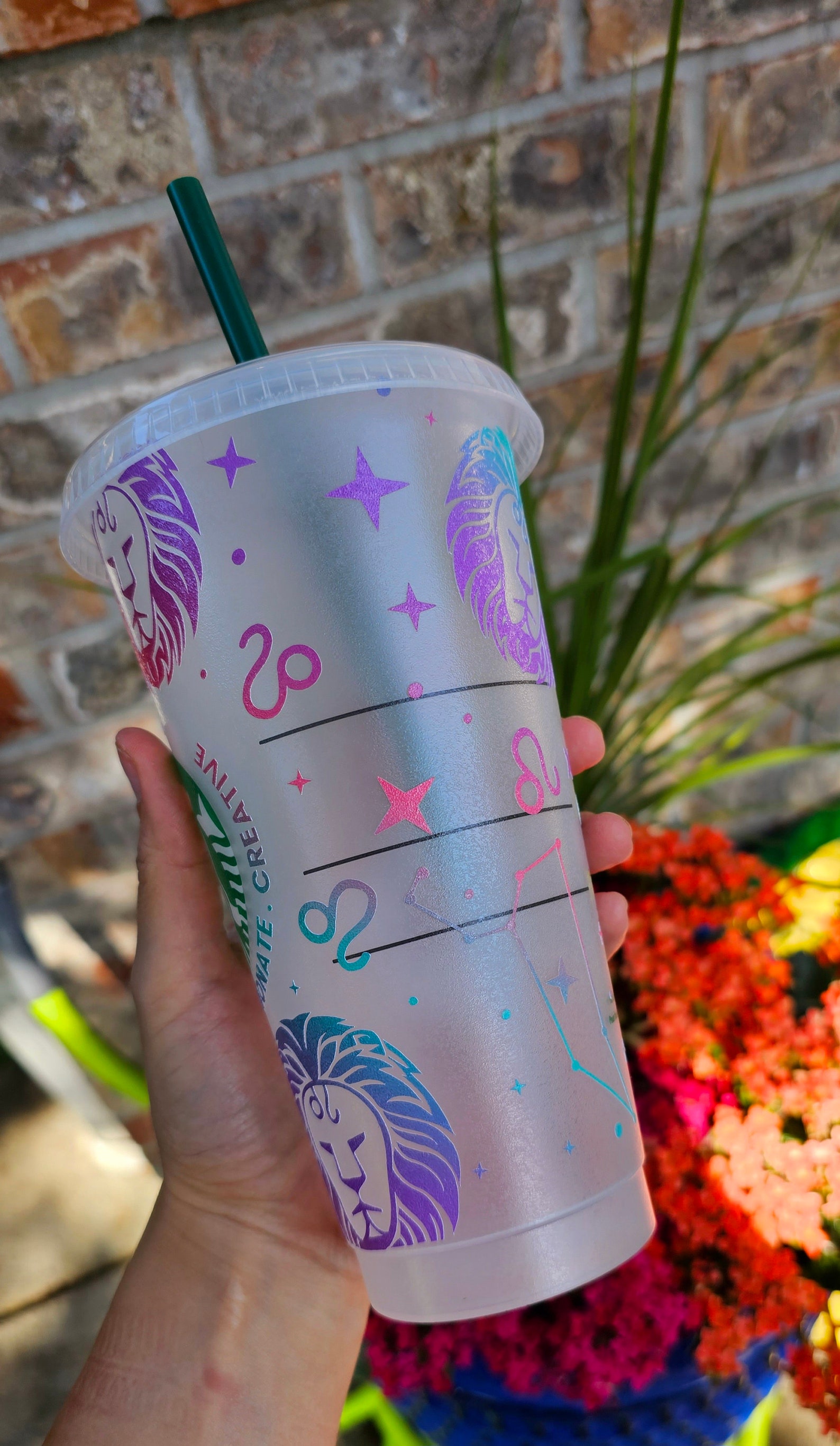 LEO Zodiac Sign Cold Cup Star Sign Cup Zodiac LEO Coffee Cup ...