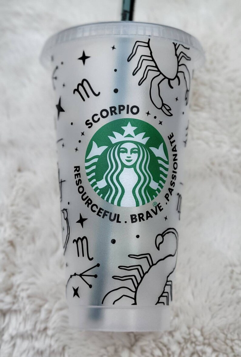 Scorpio Zodiac Sign Cold Cup Star Sign Cup Zodiac Venti - Etsy