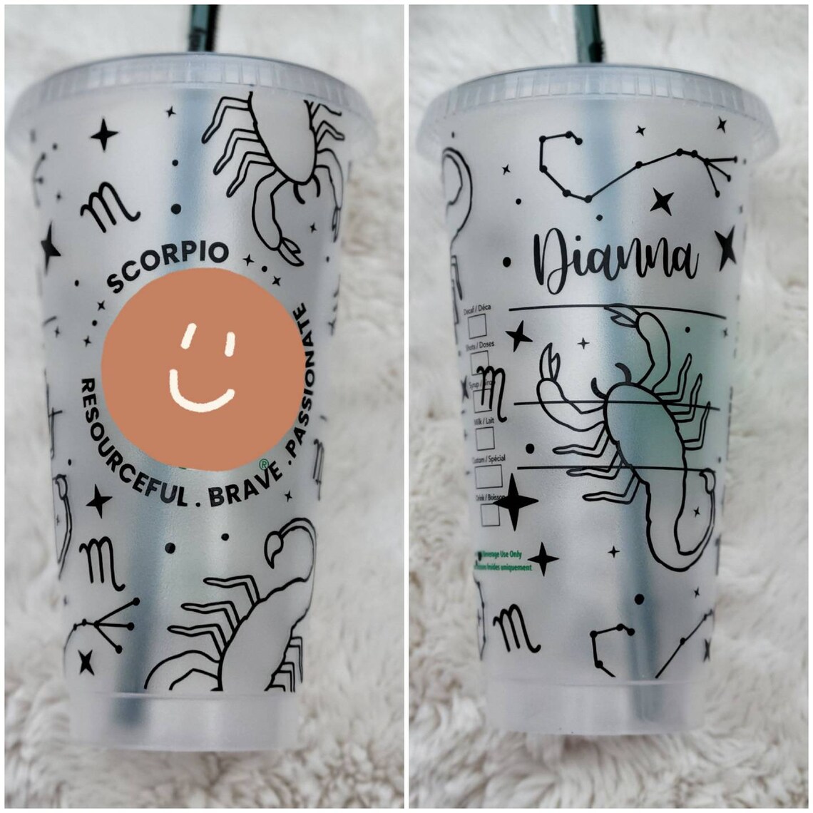 Scorpio Zodiac Sign Cold Cup Star Sign Cup Zodiac Venti - Etsy