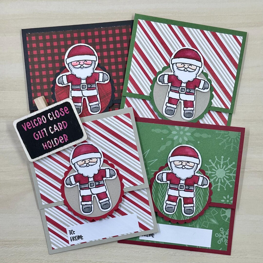 Handmade Santa Gift Card Holder Set: Christmas Money Holder, Stocking ...
